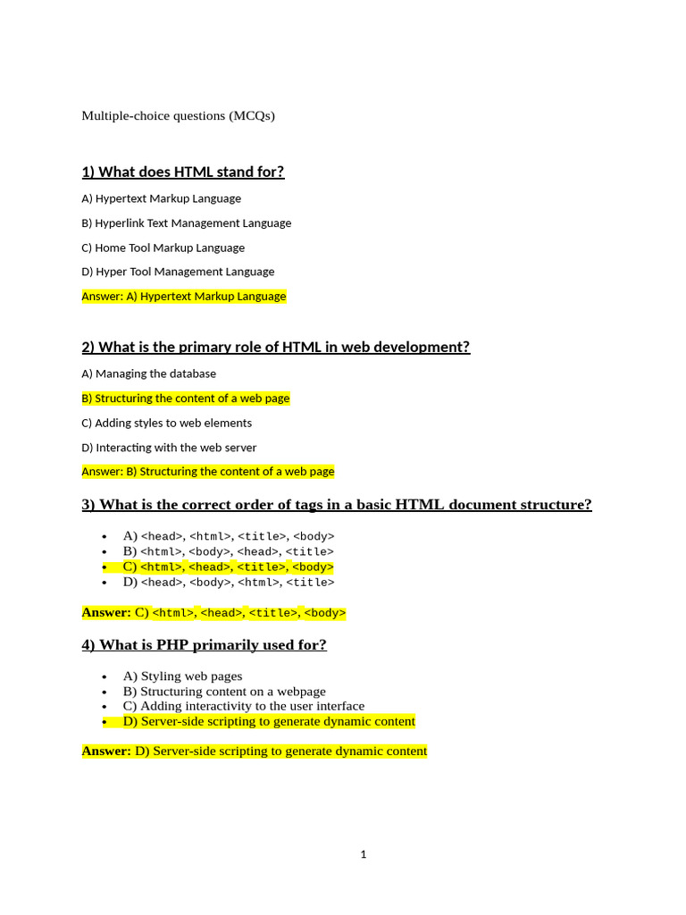 qcm web html (2) | PDF | World Wide Web | Internet & Web