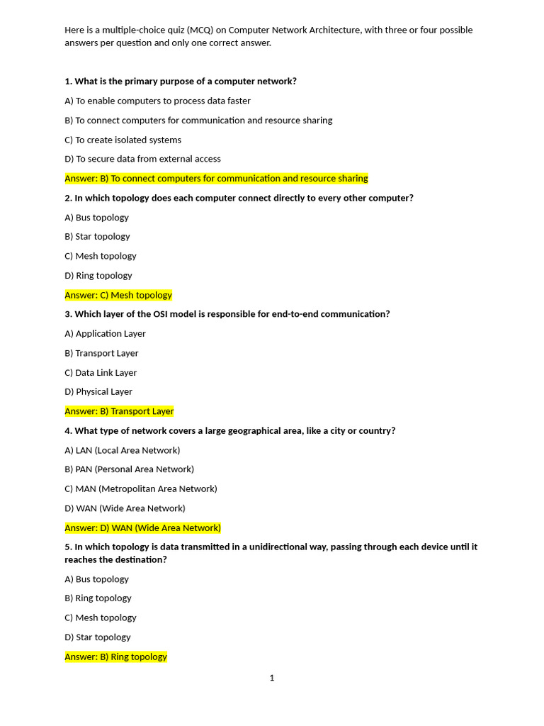 Multiple-Choice Quiz (MCQ) | PDF