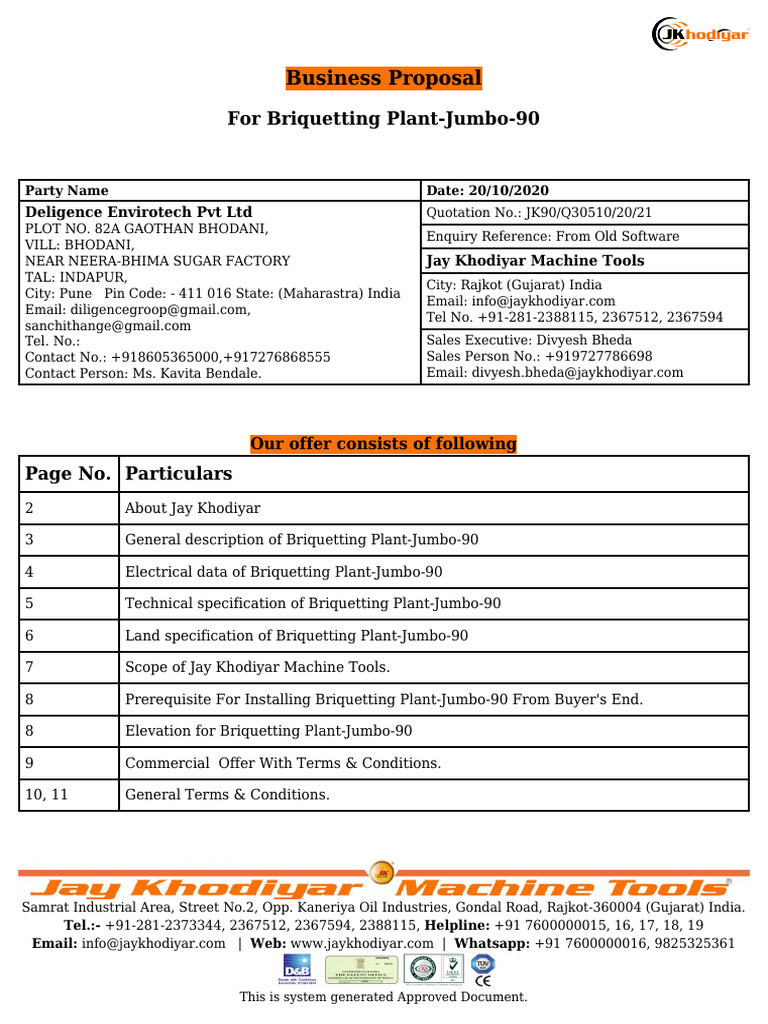 Q30510 JK90 Deligence Envirotech PVT LTD | PDF