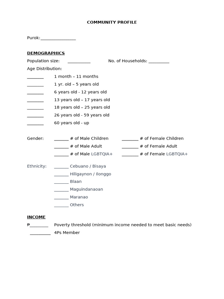 PROFILING Community Purok 2 | PDF