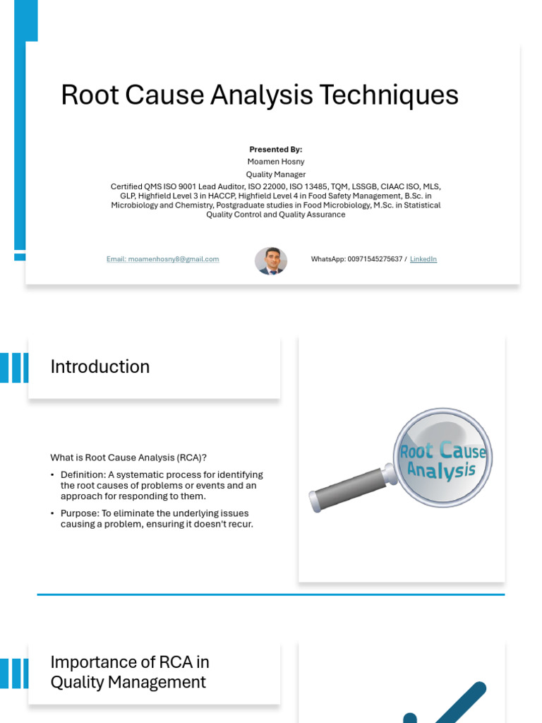 Root Cause Analysis Techniques Moamen Hosny QMS 1721551379 | PDF ...