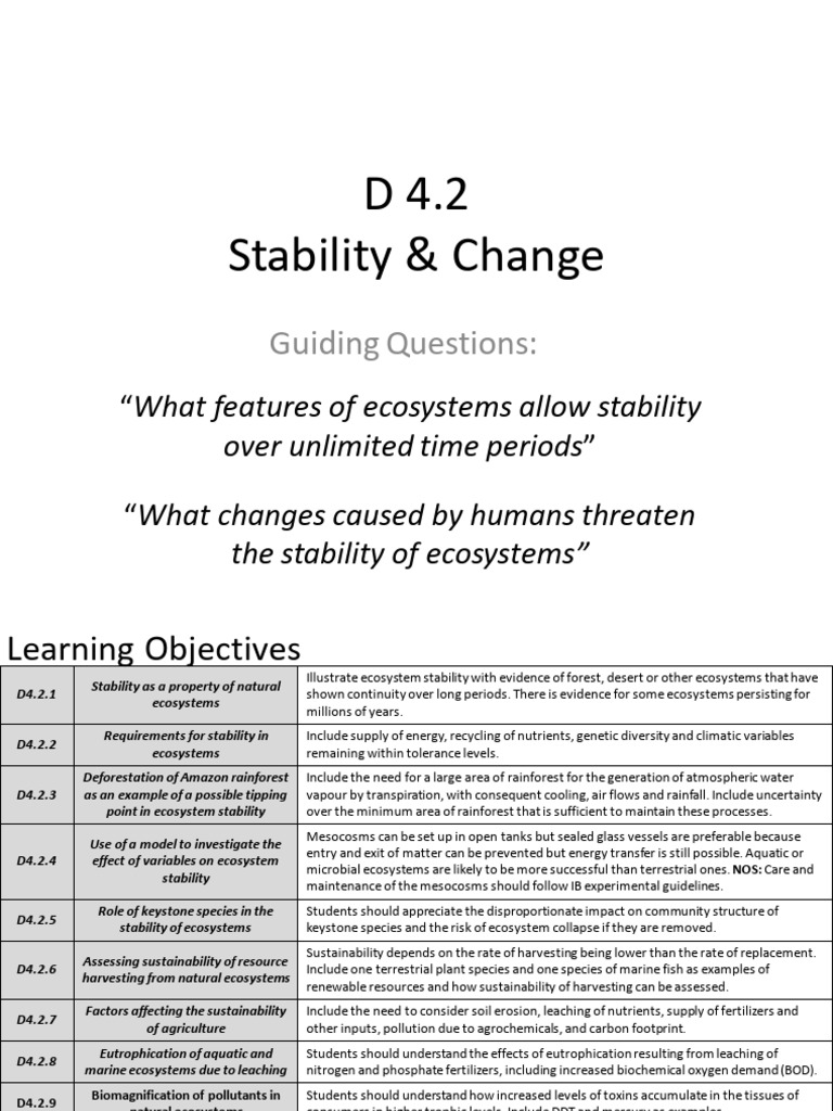 Ecosystem Stability and Human Impact | PDF | Eutrophication | Ecosystem