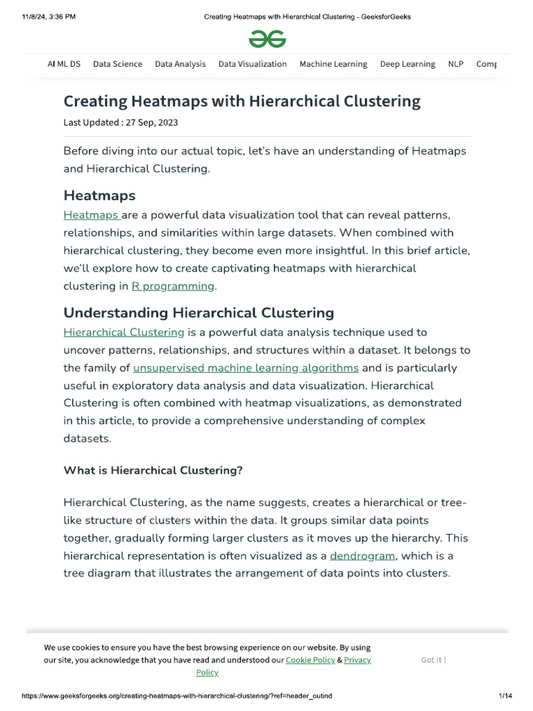 Creating Heatmaps With Hierarchical Clustering | PDF