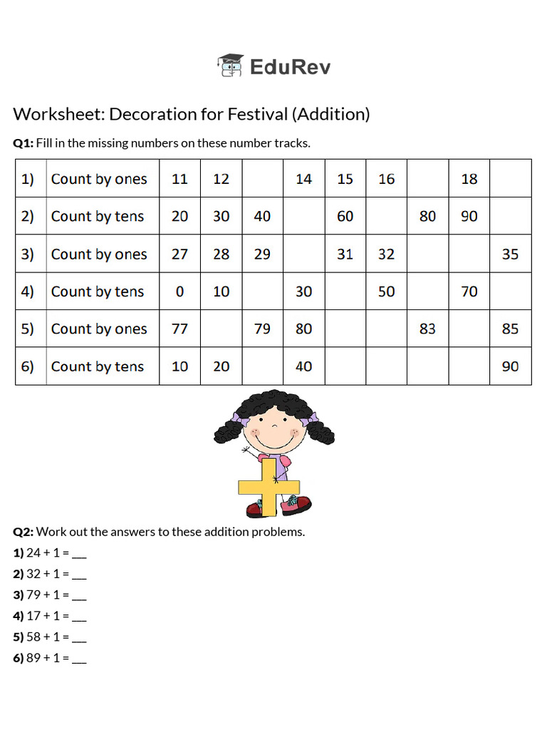 Addition Class 3 Worksheet Maths | PDF