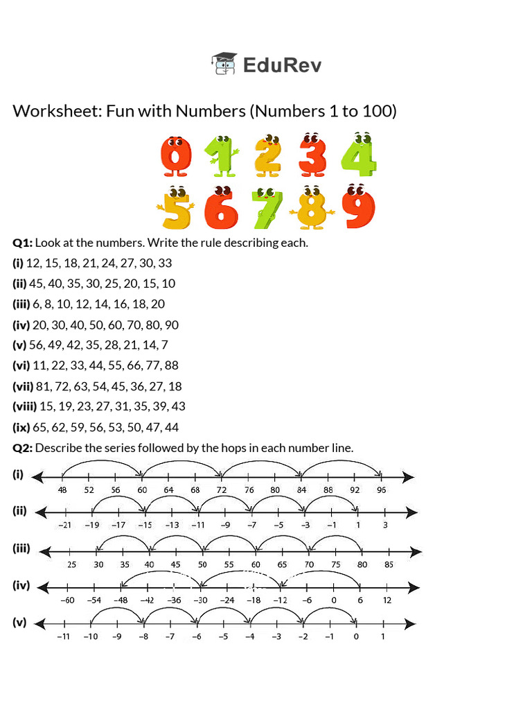 Fun with Numbers Class 3 Worksheet Maths | PDF