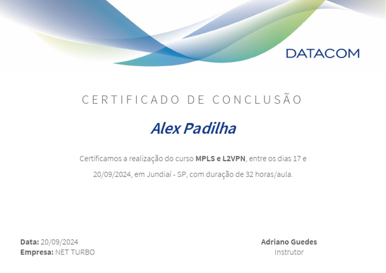Certificado MPLS DATACOM | PDF