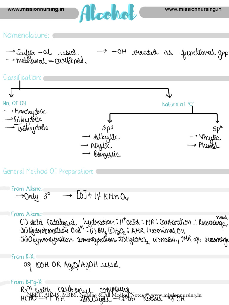 Alcohol: Properties and Reactions | PDF | Ether | Aldehyde