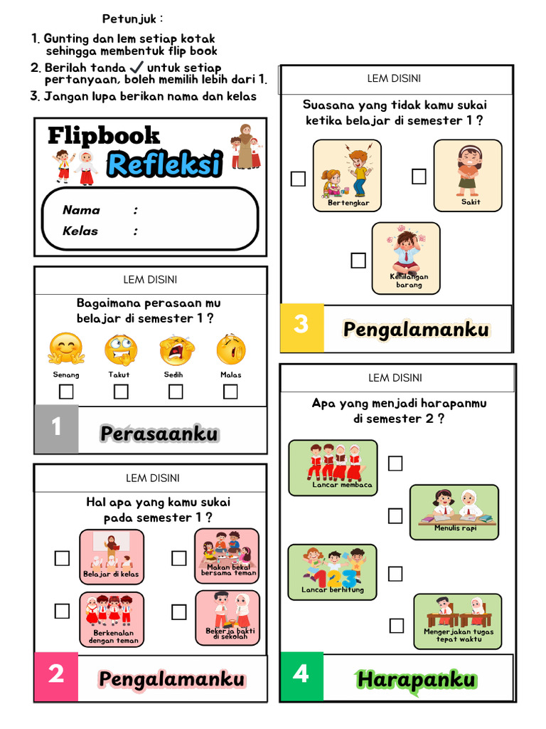 Contoh Flip Book Refleksi Semester 1 | PDF