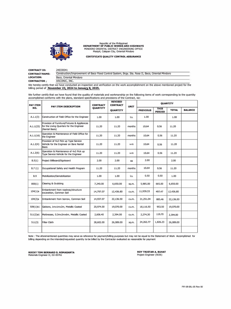 24ED0041-FINAL BILLING REPORT | PDF