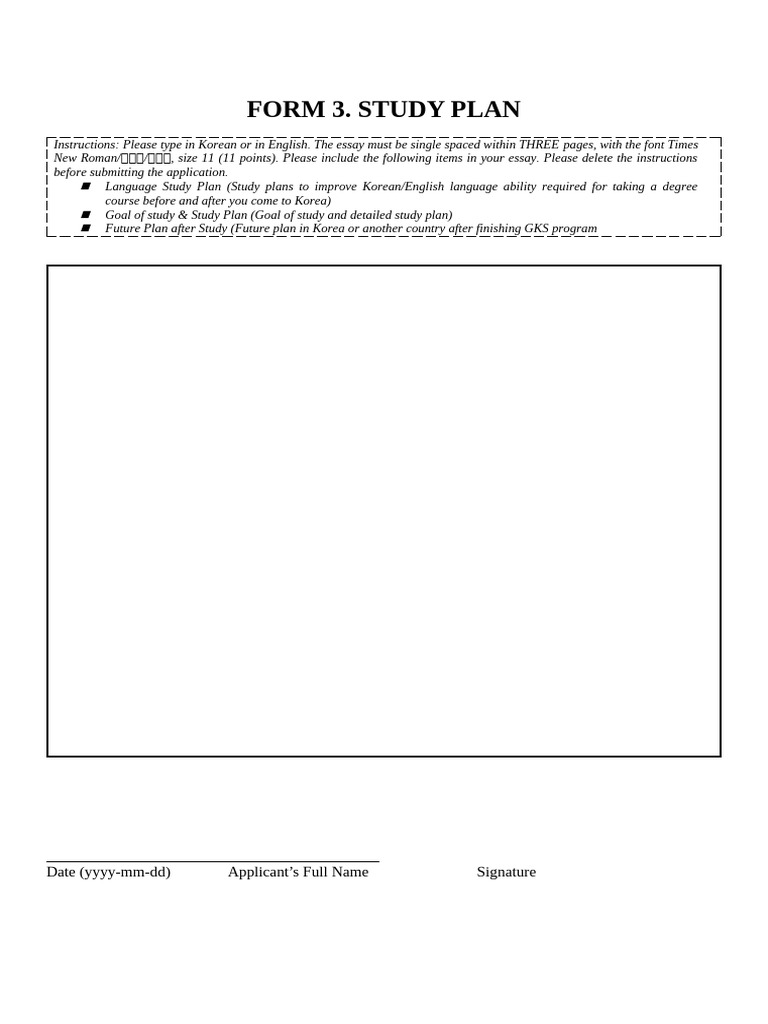 2023 GKS Form 3 Study Plan | PDF