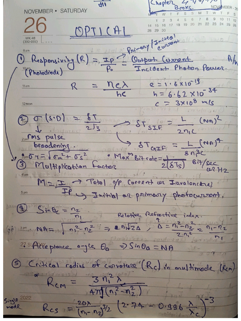 OPTICAL(FORMULAS) | PDF