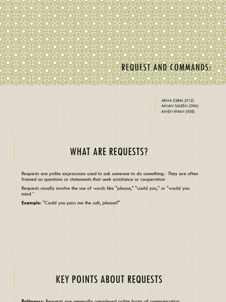 Request and Commands | PDF