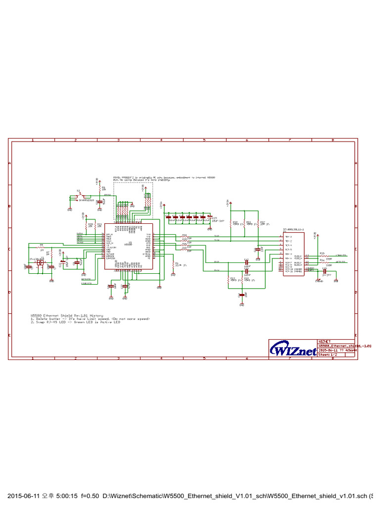 W5500 Ethernet Shield Schematic | PDF
