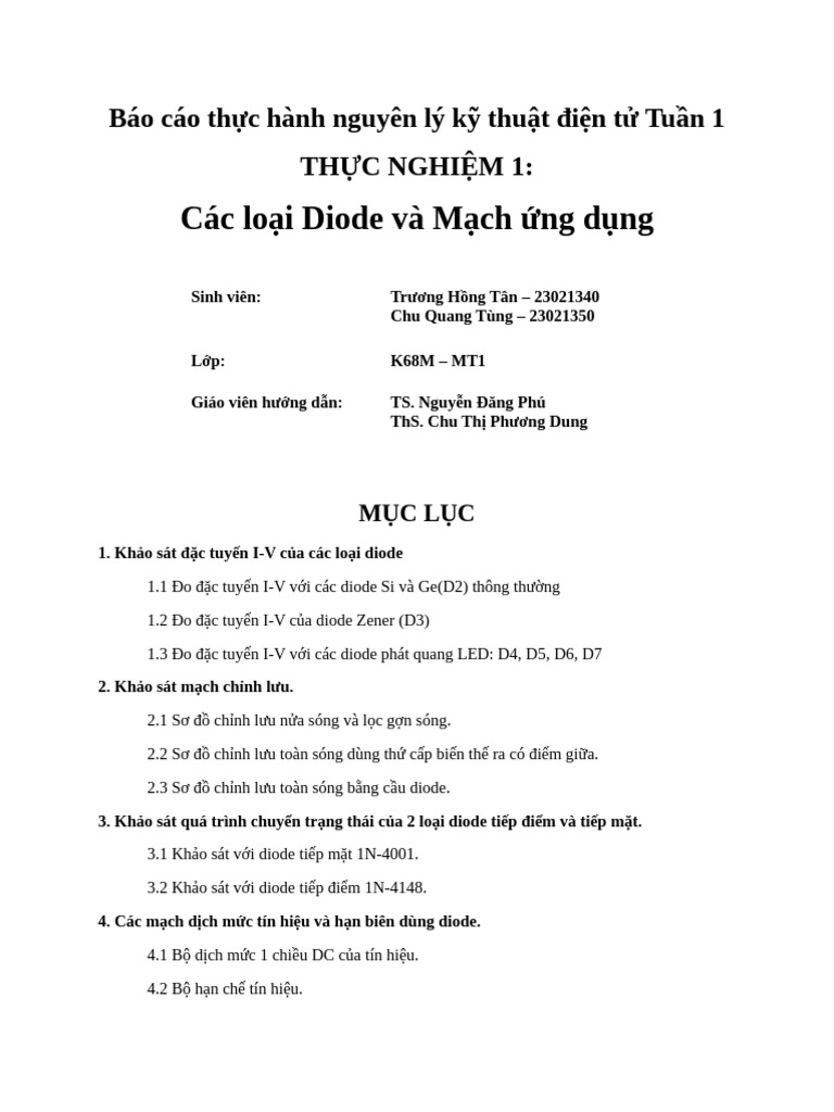 Baocao ThucNghiem1 | PDF