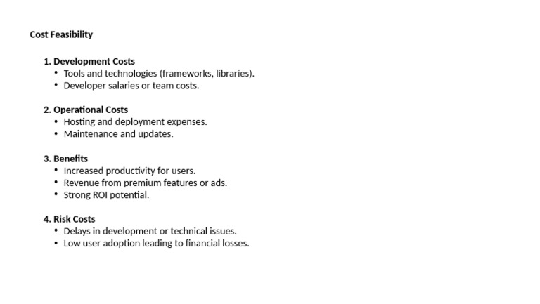 Cost Feasibility | PDF