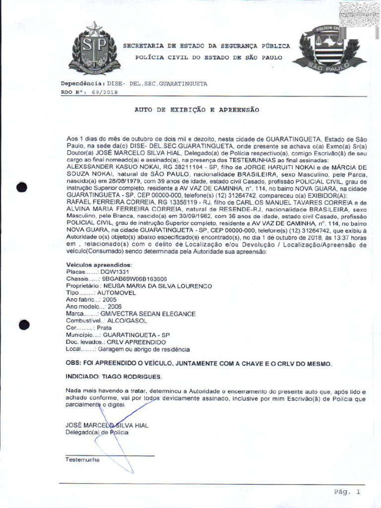 Apreensao Vectra | PDF