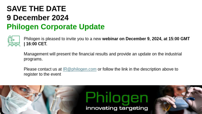 Philogen Webinar: Corporate Update 2024 | PDF