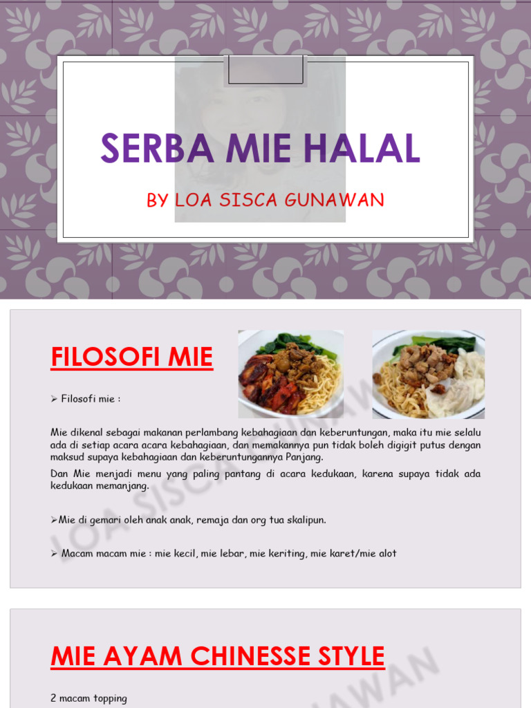 Resep dan Filosofi Mie Halal | PDF