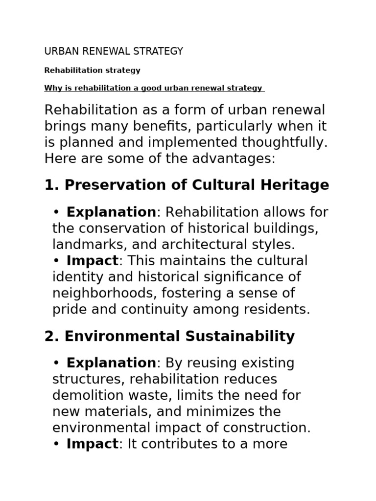 Urban Renewal 1 | PDF | Urban Renewal | Infrastructure