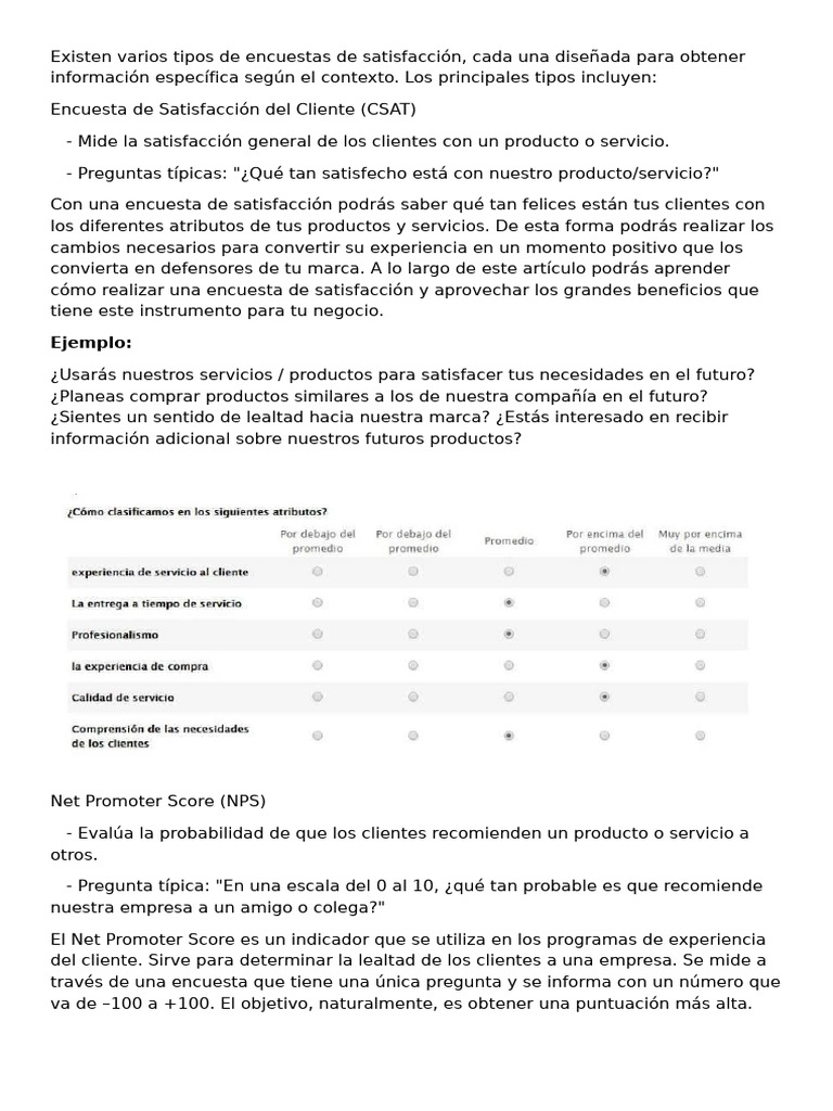 Encuestas Satisfacción. | PDF | Metodología de encuesta | Business