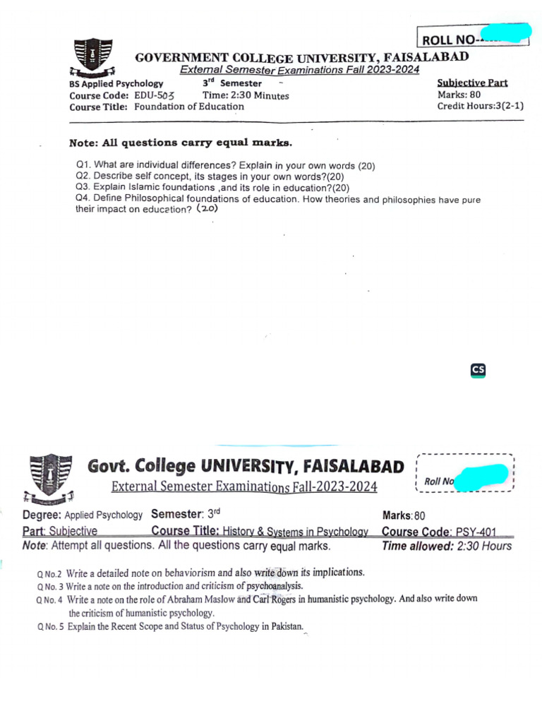 3rd Semester Exam Question Papers | PDF