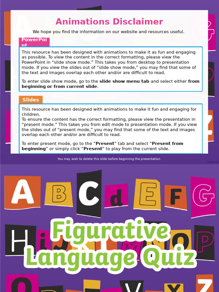 Sixth Grade ELA Figurative Language Quiz | PDF