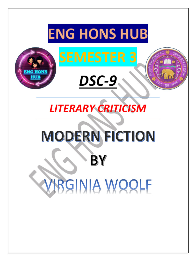 Modern Fiction by VIRGINIA WOOLF | PDF | Virginia Woolf | Mrs Dalloway