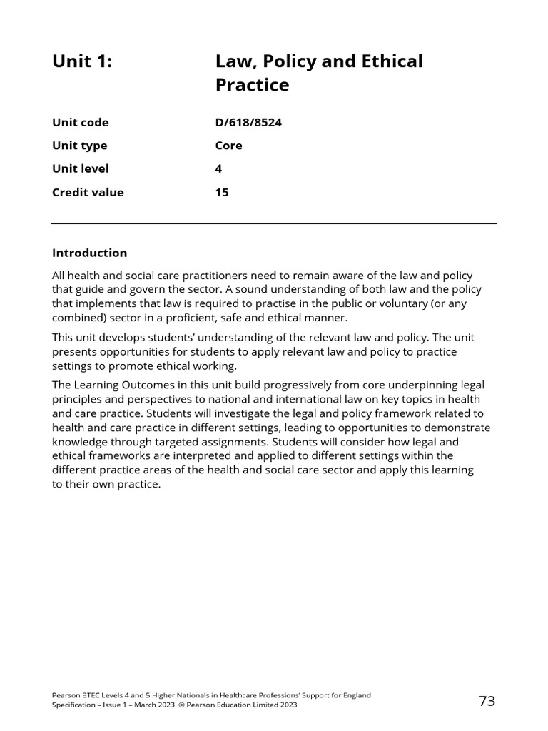 Unit1 - Higher Nationals Specification Copy | PDF | Reflective Practice ...