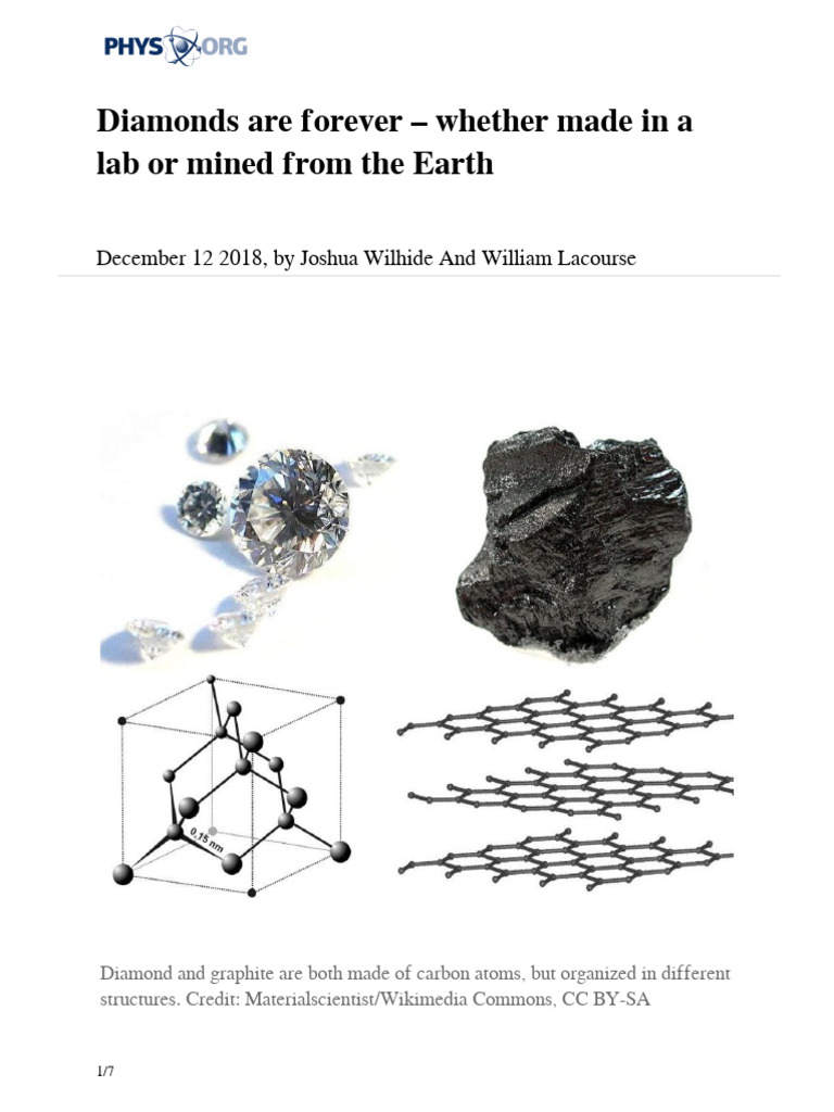 2018 12 Diamonds Lab Earth | PDF | Diamond | Carbon