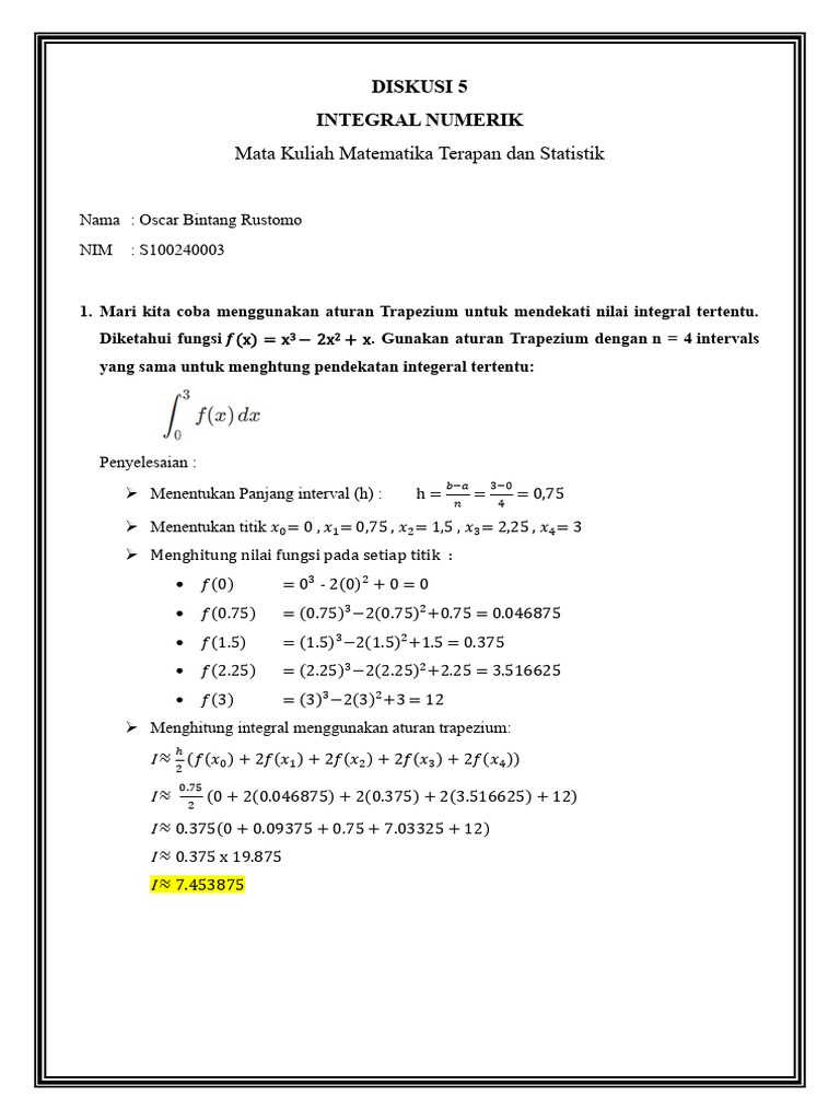 Integral Numerik dan Metode Newton-Raphson | PDF