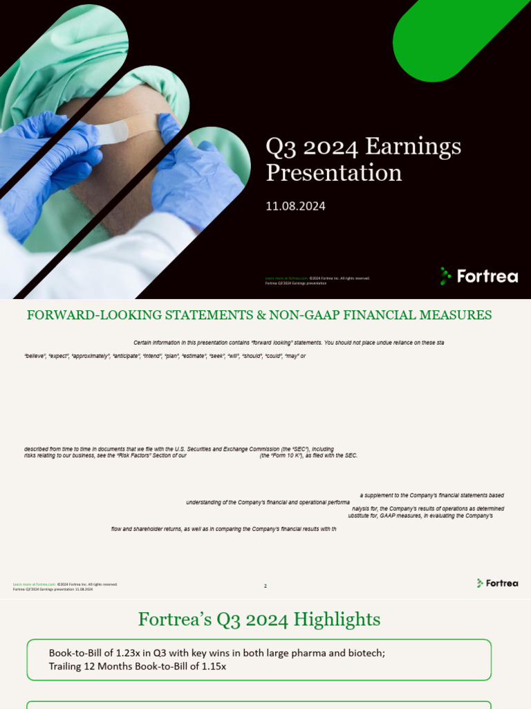 Fortrea - Q3'24 Earnings Presentation (Final) | PDF | Free Cash Flow | Business