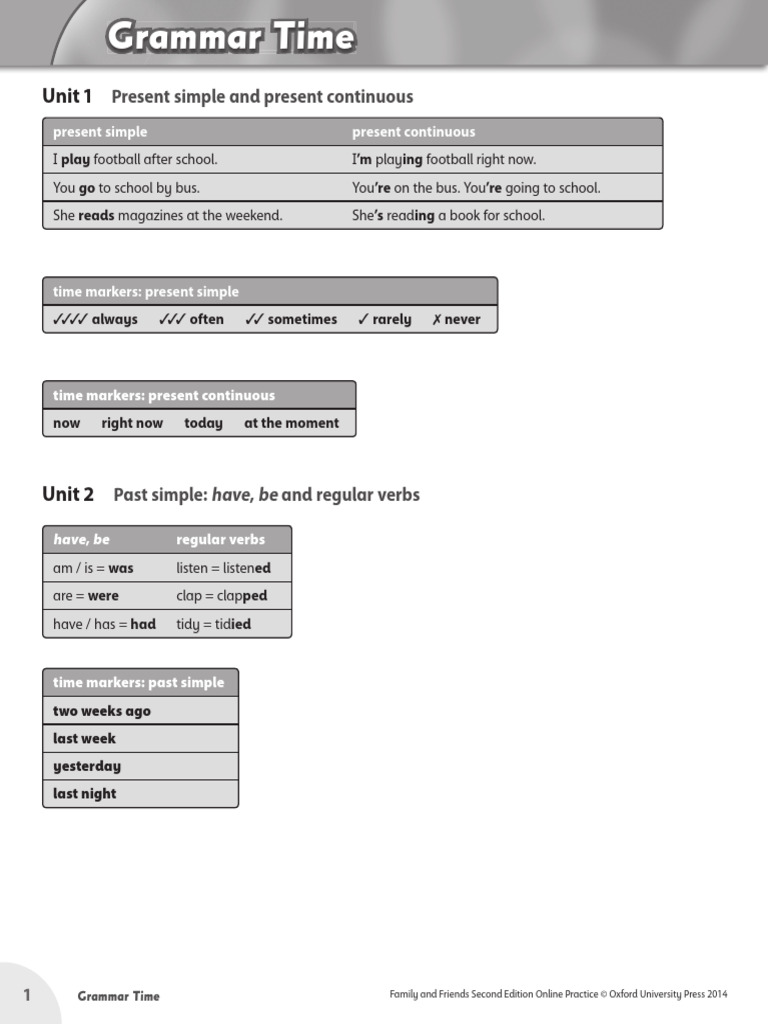 FF WB4 Grammar Time | PDF | Language Mechanics | Adverb