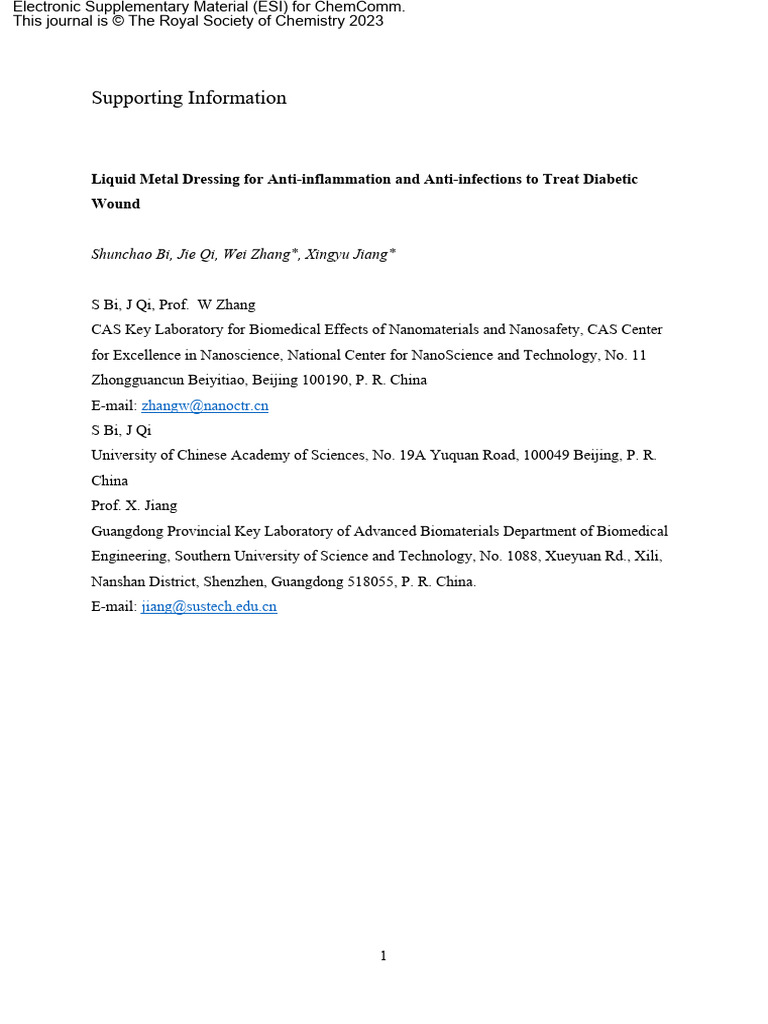 A Liquid Metal Dressing for Anti-inflammatory and Anti-inflection ...