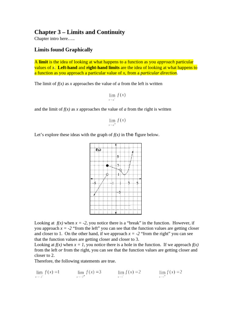 Limit and Continuity Lecture Note. | PDF | Function (Mathematics) | Continuous Function
