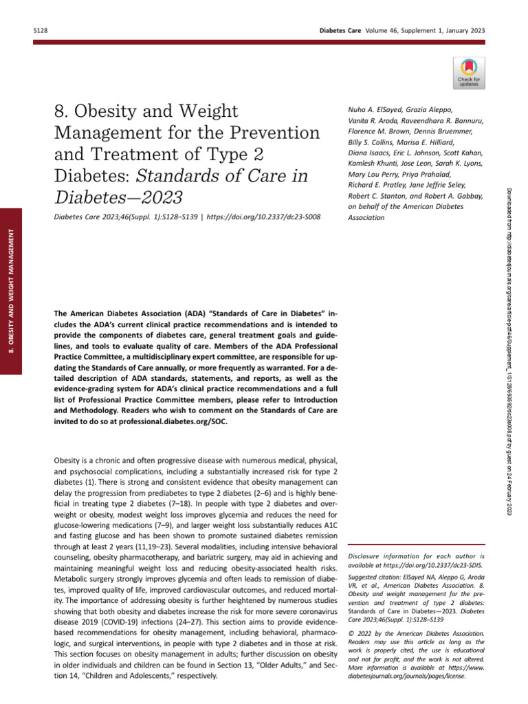 ADA obesity | PDF | Obesity | Weight Loss