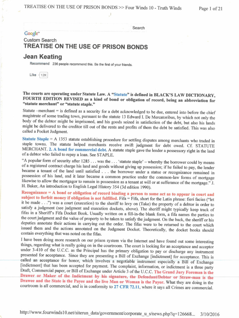 Treatise On The Use of Prison Bonds | PDF