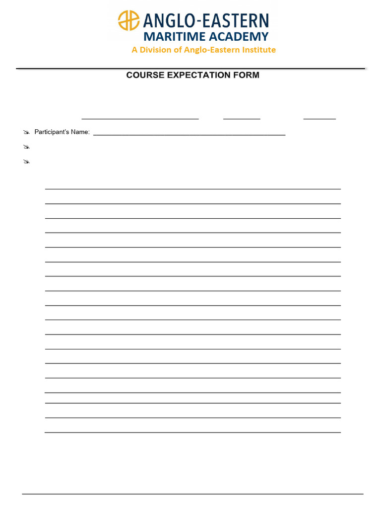 Attachment 10 - Form 3 Course Expectation Form | PDF