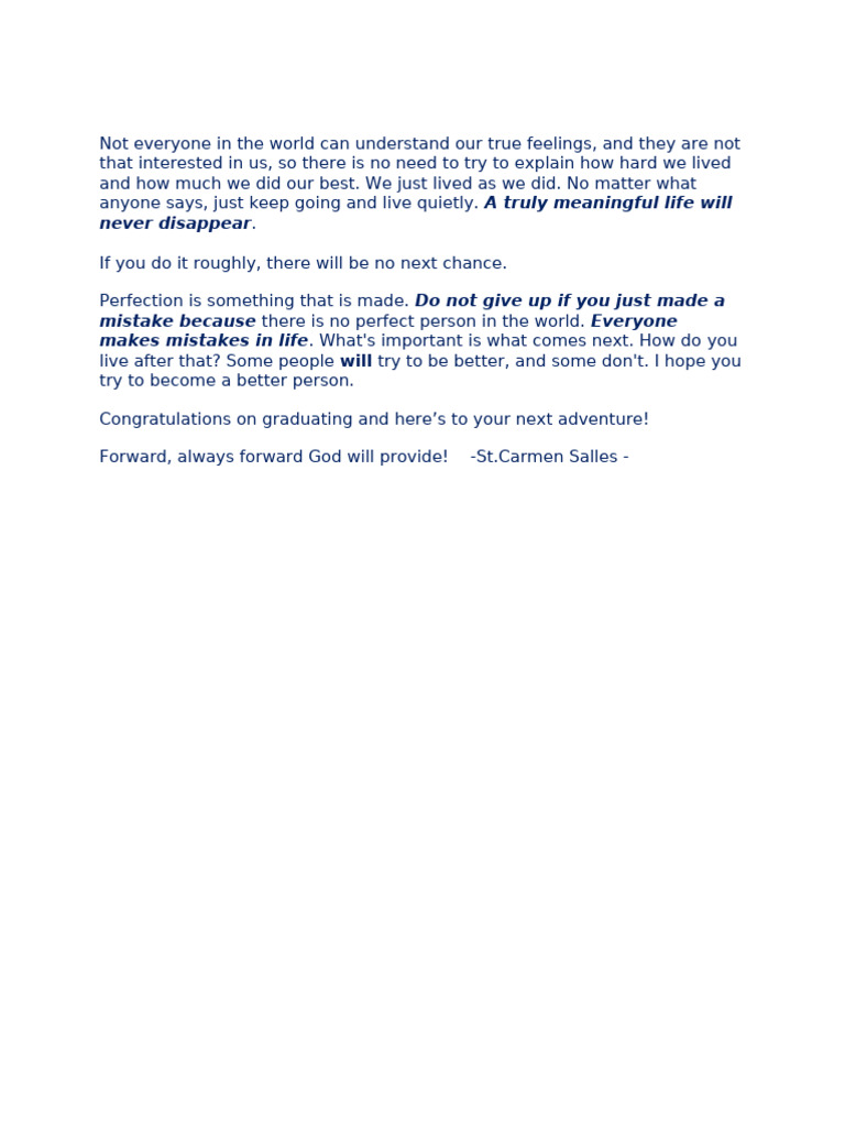 Graduation Message | PDF