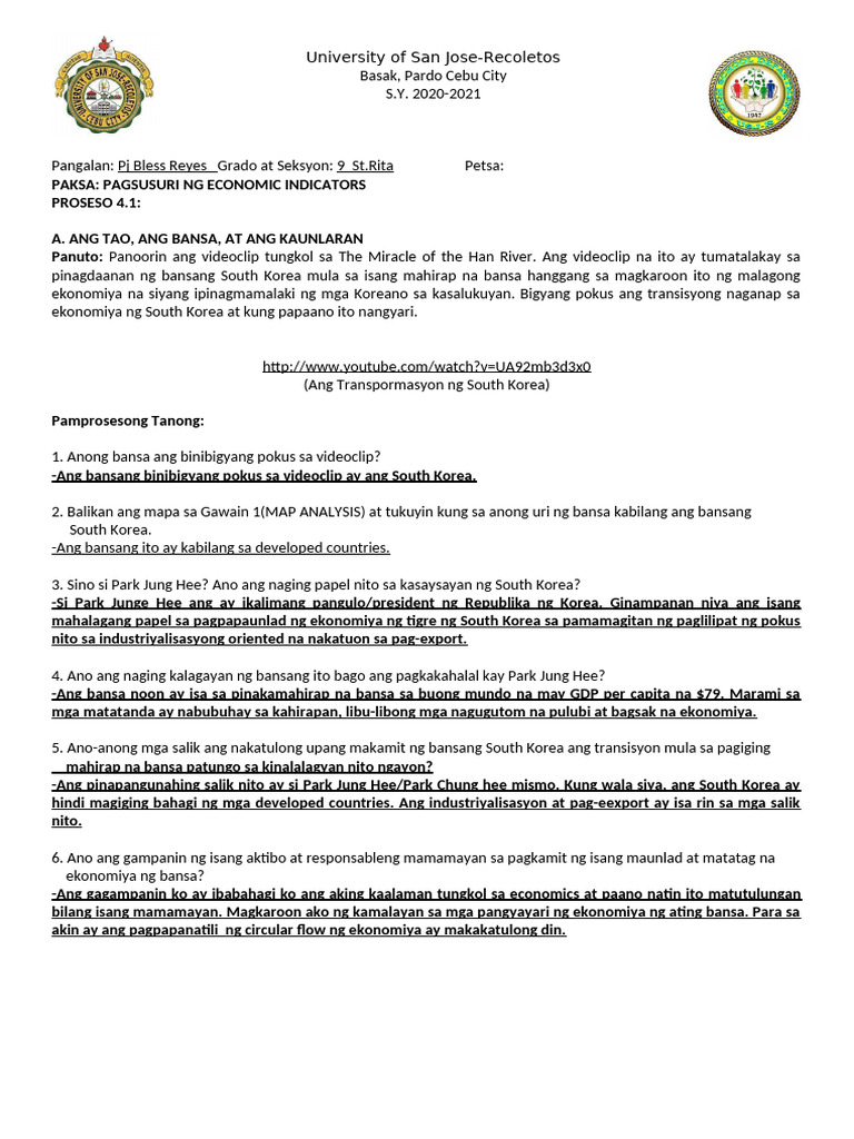 REYES 9SR-PROSESO-4.1-ECONOMIC-INDICATORS | PDF