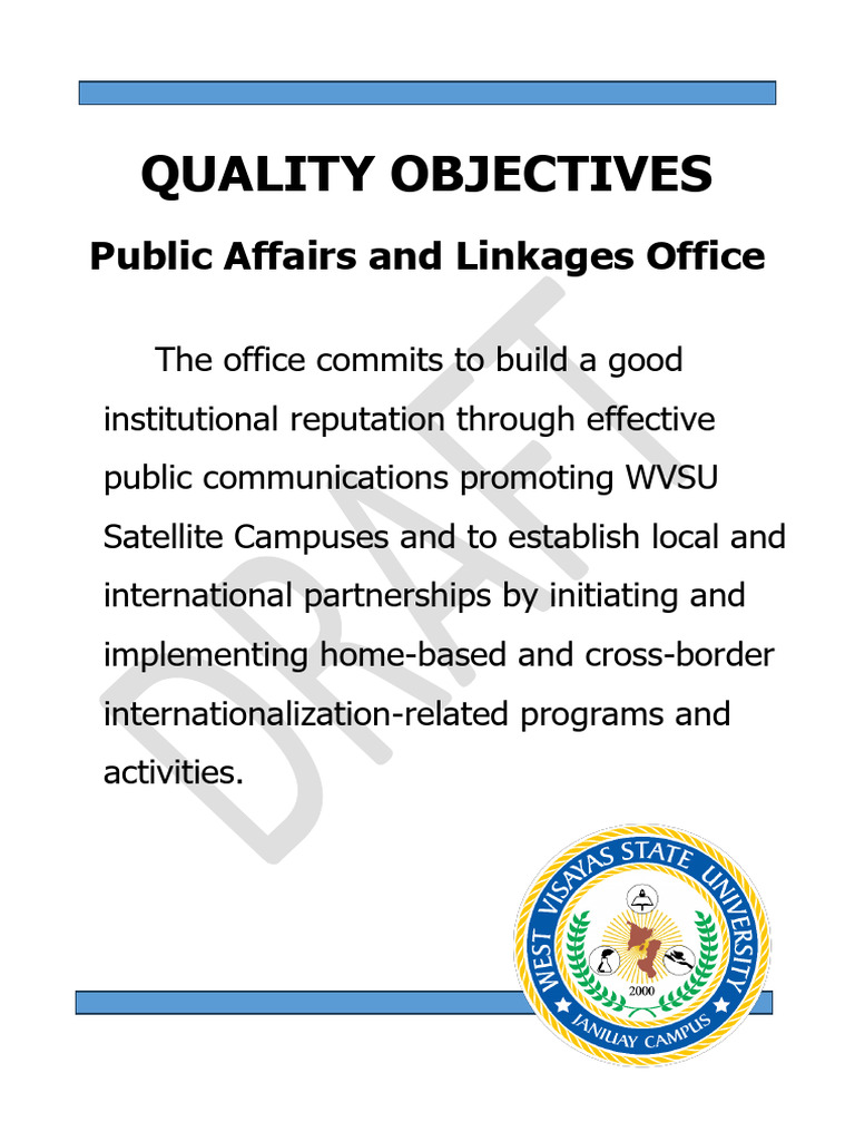 Quality Objectives Palo | PDF