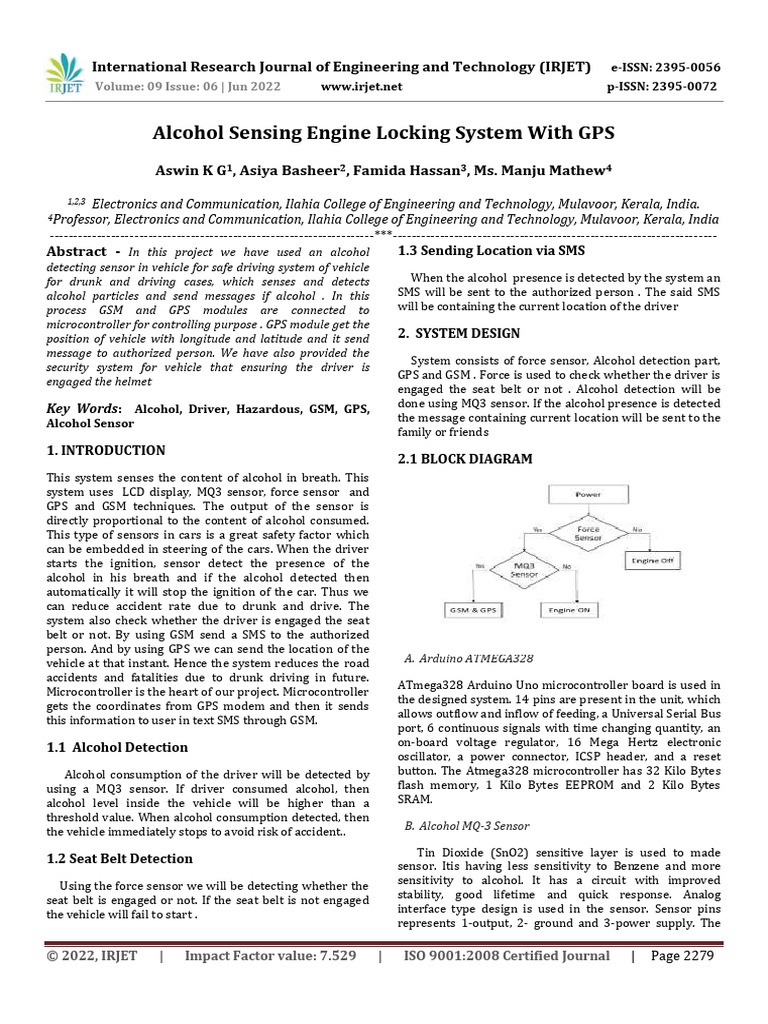 Alcohol Sensing Engine Locking System Wi | PDF | Liquid Crystal Display ...