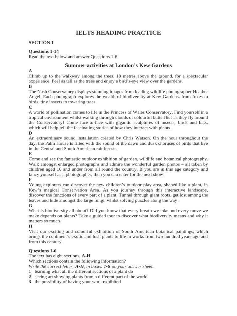 IELTS General Training Reading Test Guide | PDF | Performance Appraisal ...