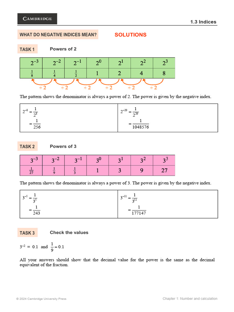 What Do Negative Indices Mean SOLUTIONS | PDF | Mathematical Notation ...