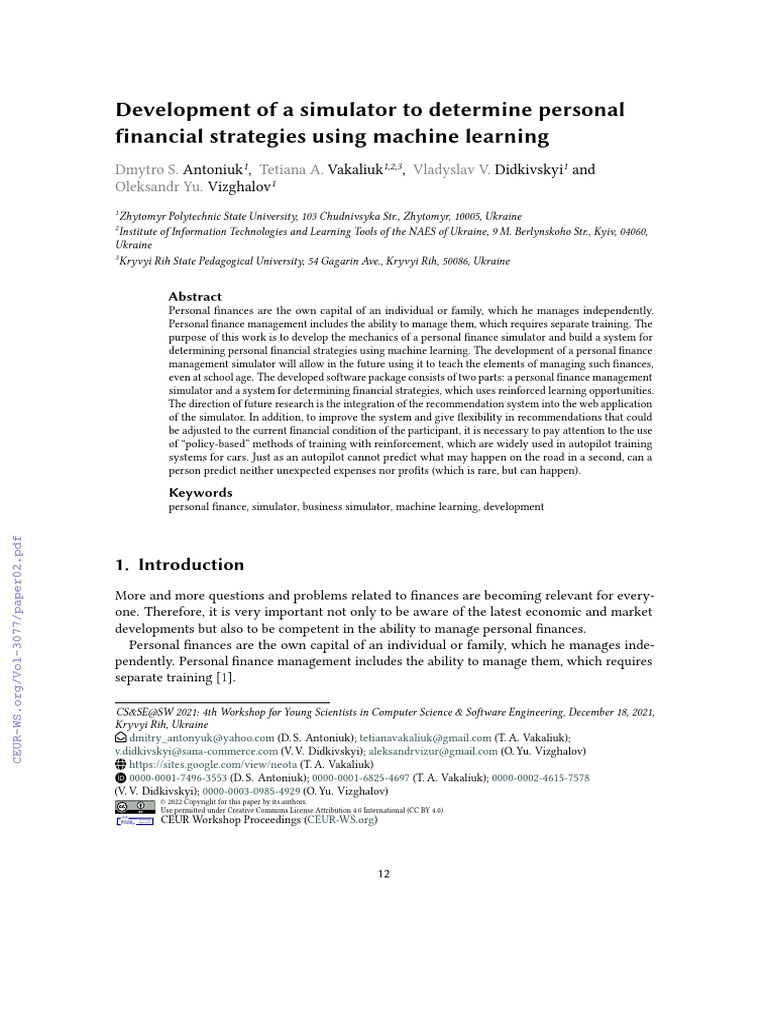 Development of A Simulator To Determine Personal | PDF | World Wide Web ...