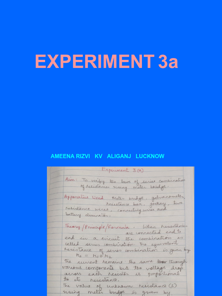 Experiment 3 A | PDF