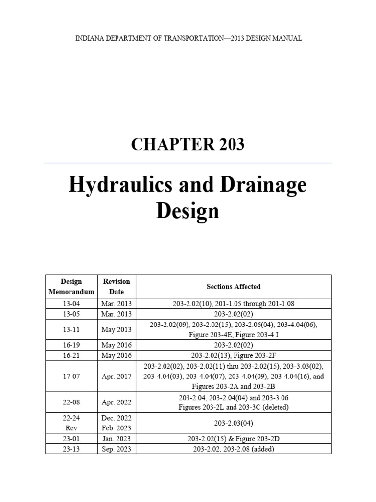 Chapter 203 - Hydraulics and Drainage Design | PDF | Storm Drain | Civil Engineering