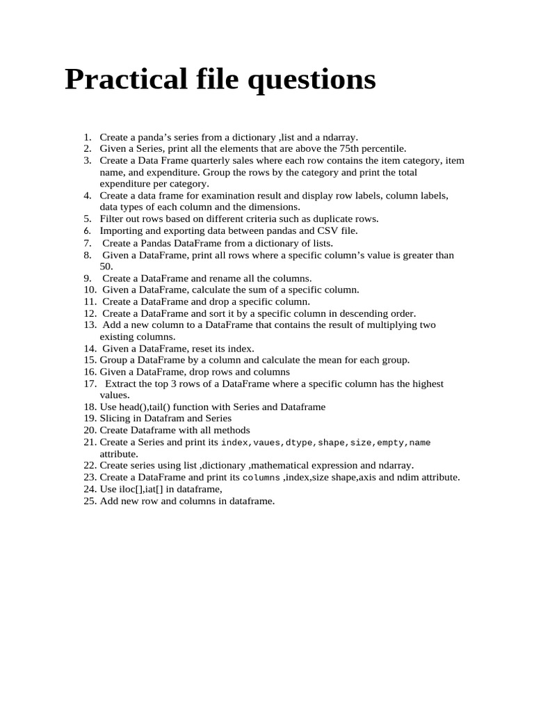 IP Practical File Questions | PDF