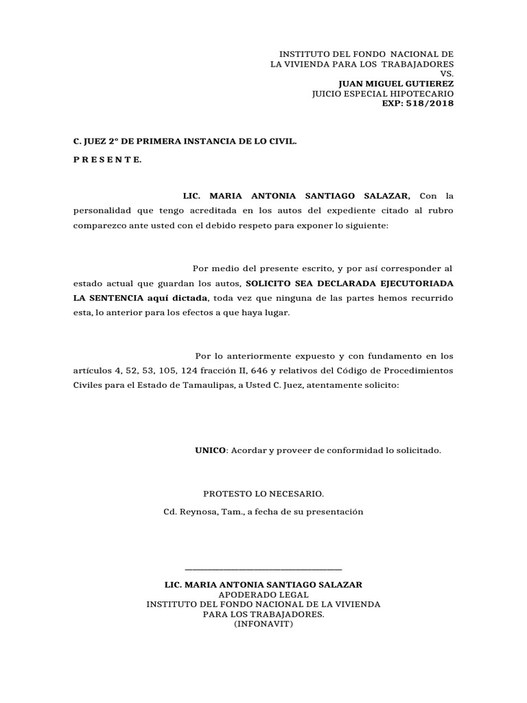 Causa Ejecutoria Sentencia | PDF