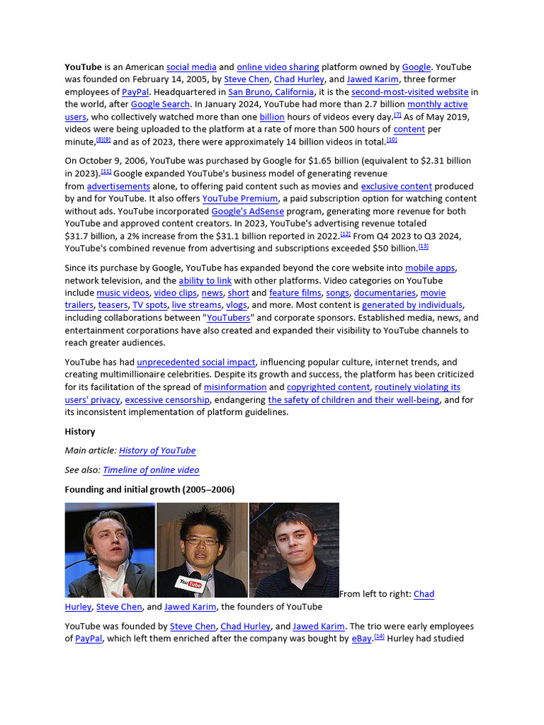 Youtube definition | PDF | You Tube | World Wide Web