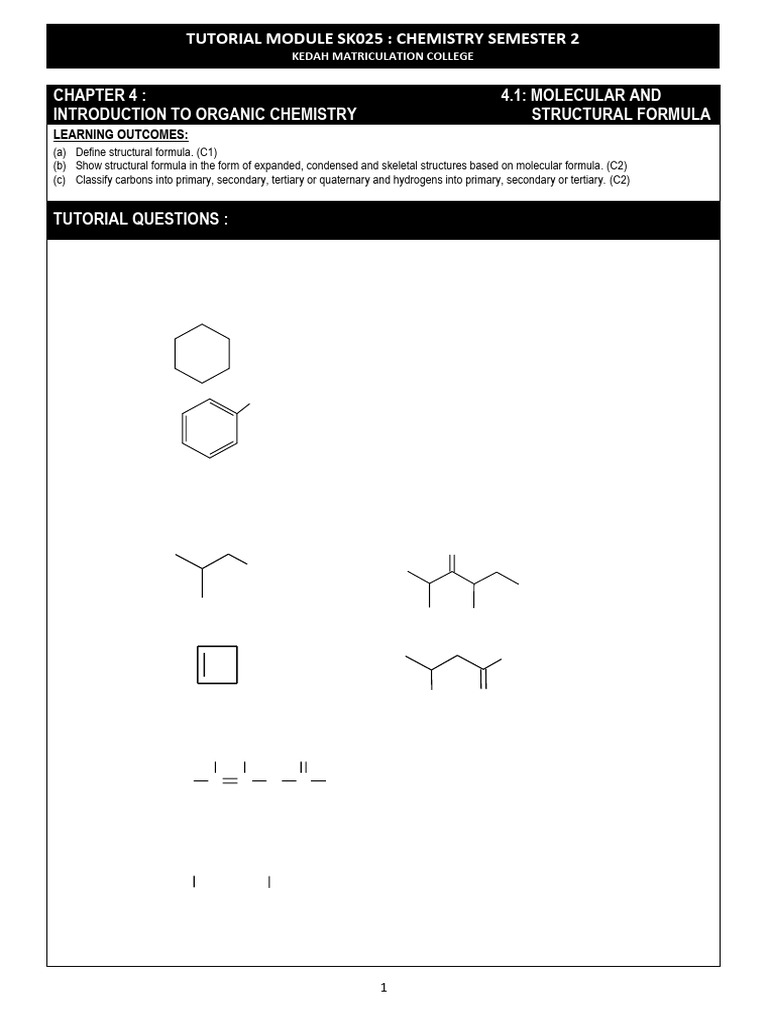 Intro To Organic 2025 STDN | PDF | Isomer | Functional Group